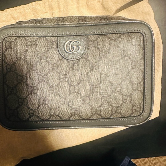 Gucci | Bags | Gucci Gray Belt Bag With Signature Monogram | Poshmark